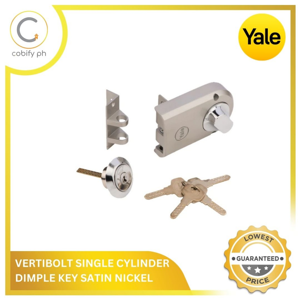 Yale Vertibolt Single Cylinder Dimple Key Satin Nickel | Shopee Philippines