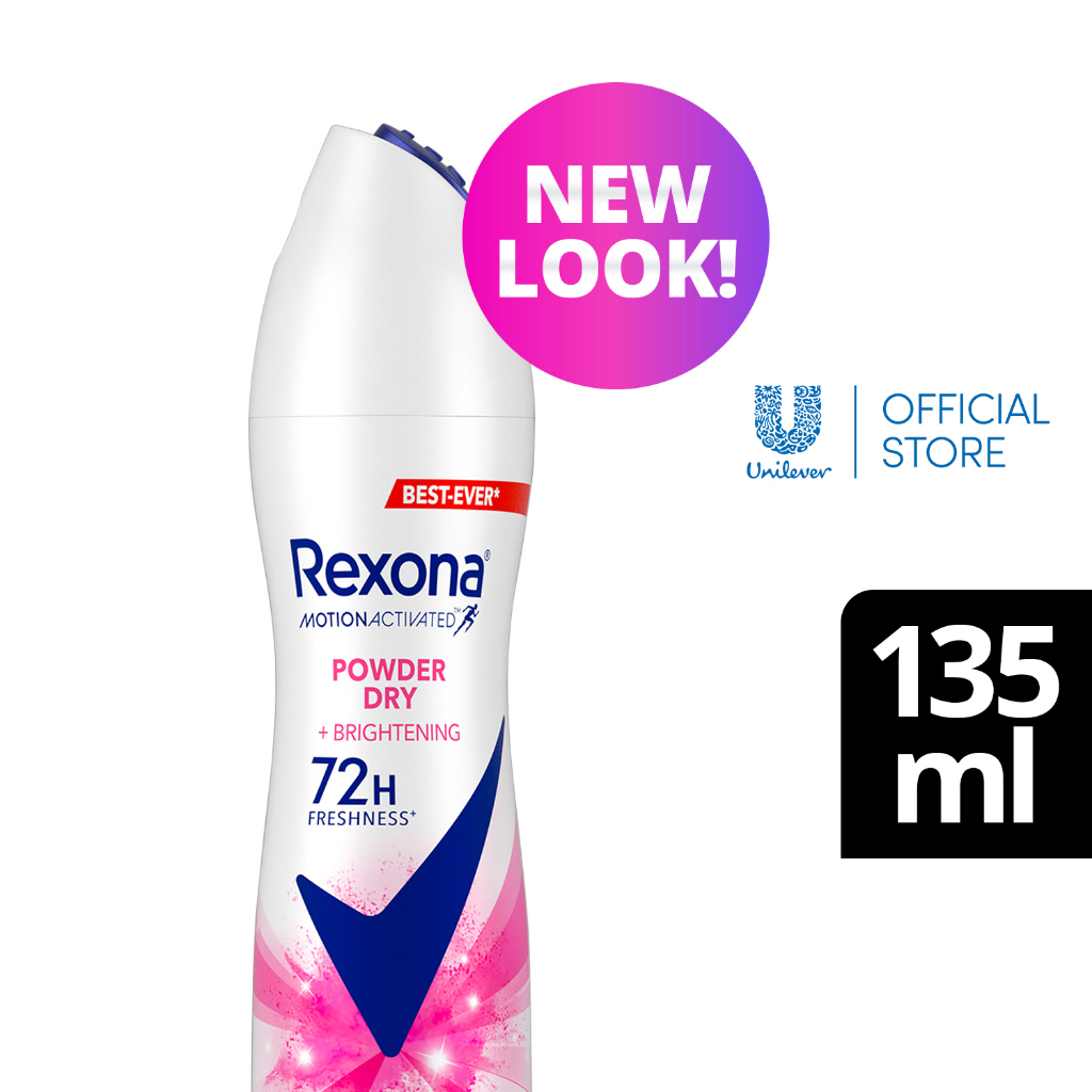 Rexona Deodorant Spray Powder Dry + Brightening 135ml | Shopee Philippines