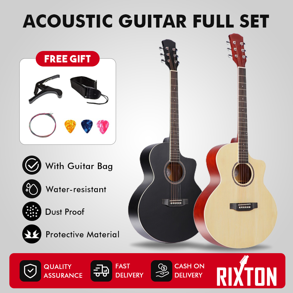 Rixton Acoustic Guitar For Beginners With Complete Sets 38 Inch And 41 ...