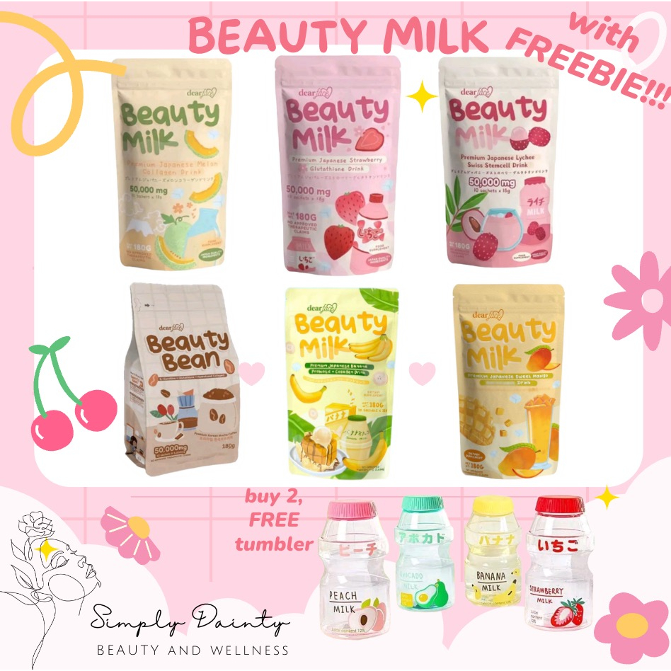 Dear Face Beauty Milk COLLAGEN Beauty Bean Melon Strawberry Ichigo ...
