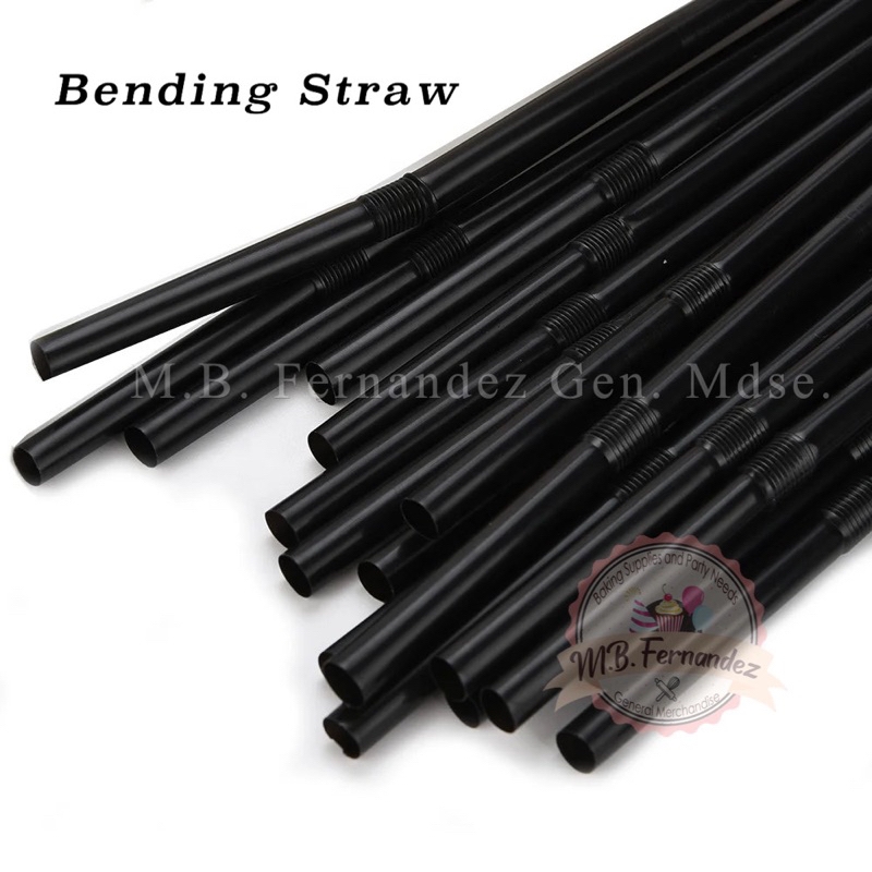 Bending Straw Black 100pcs/pack (individually wrap) | Shopee Philippines