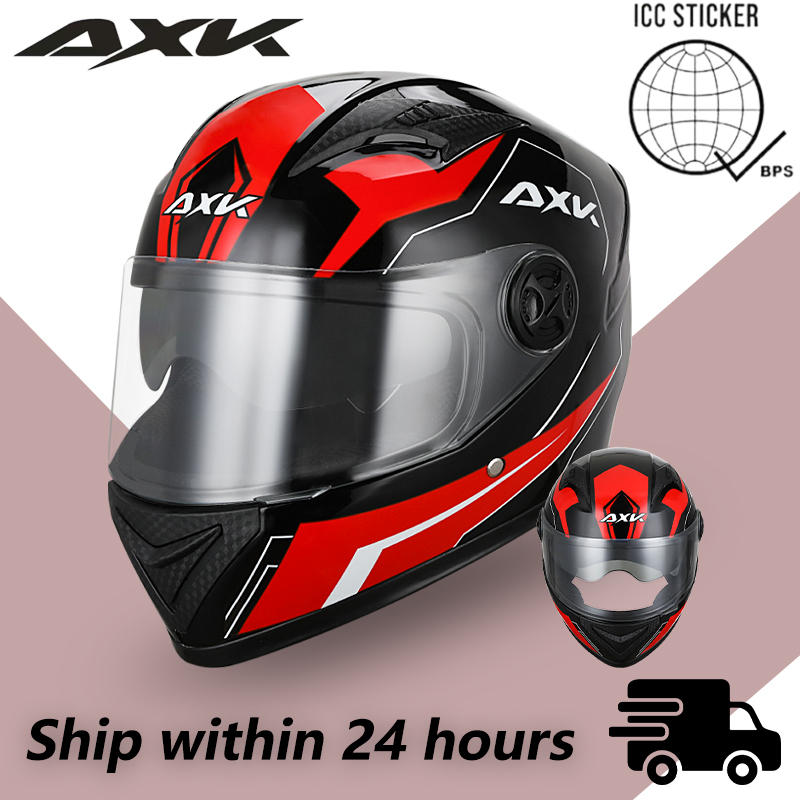 AXK/AKA 557 Double Miorr Motorcycle Full Face Helmet with ICC | Shopee Philippines