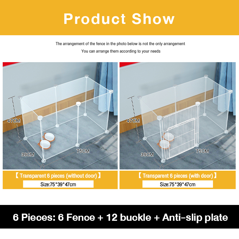 Pet Fence Clear Dog Isolation Gate Dog Cage Fence Home Dog Fence ...