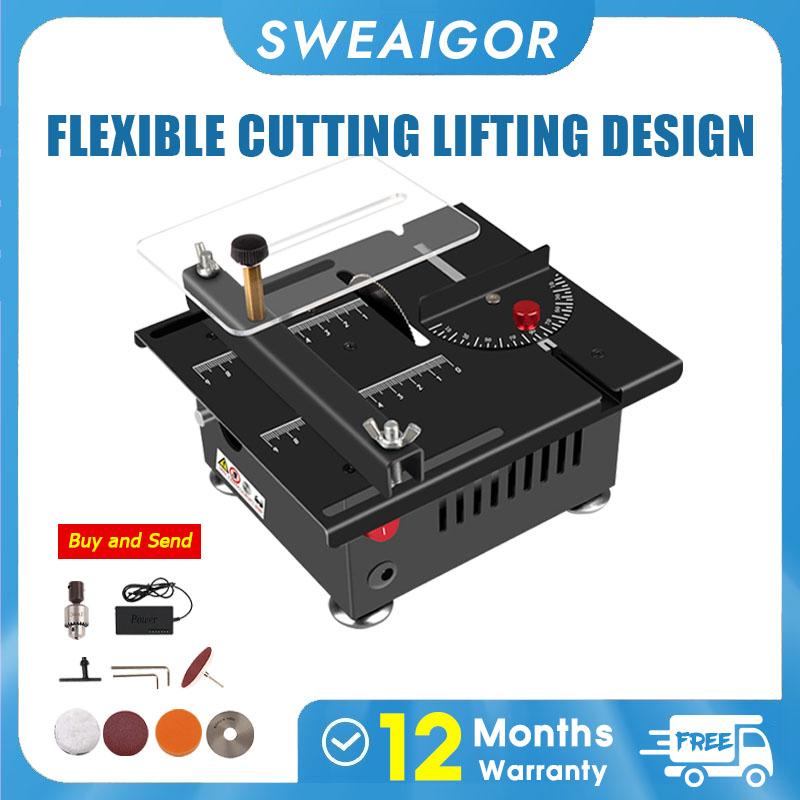 Table Saw Mini Desktop Electric Circular Cutter Speed Angle Adjustable ...