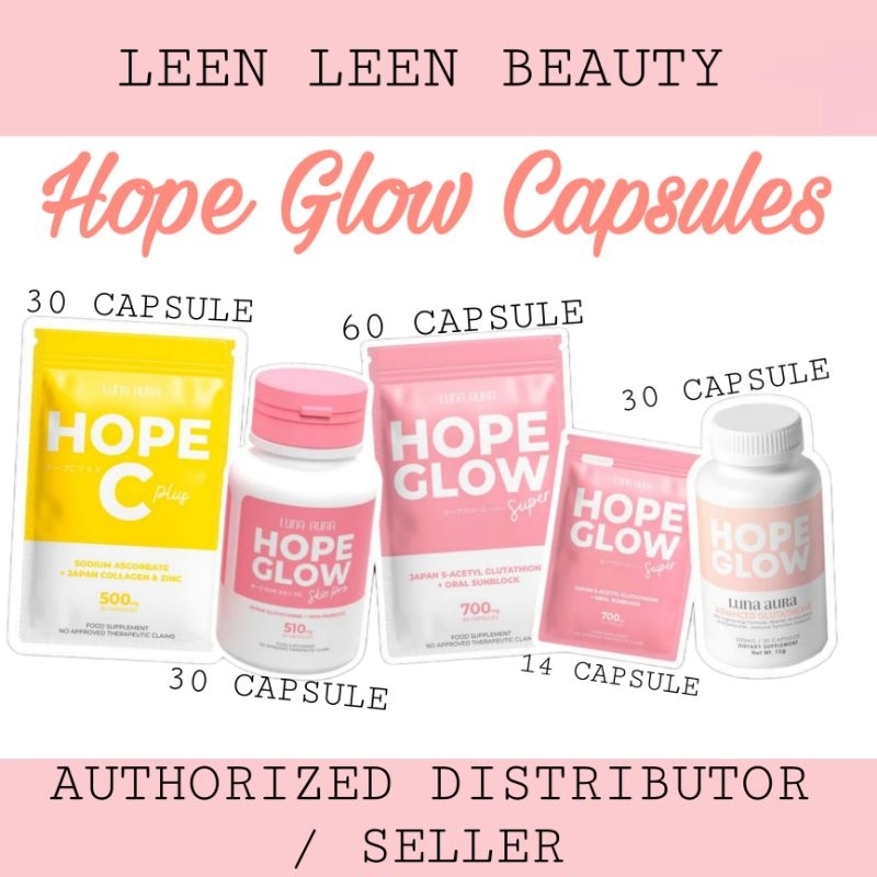 HOPE GLOW ADVANCED GLUTATHIONE / HOPE GLOW BIGGIE / HOPE GLOW MINNIE ...