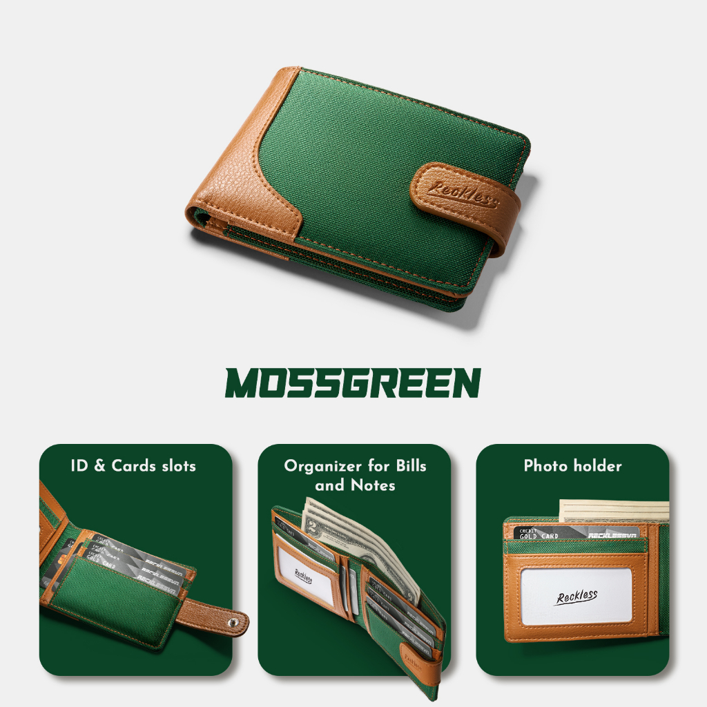 Reckless Thomas Wallet - Bifold Wallet - Water Repellent Polyester 900D ...