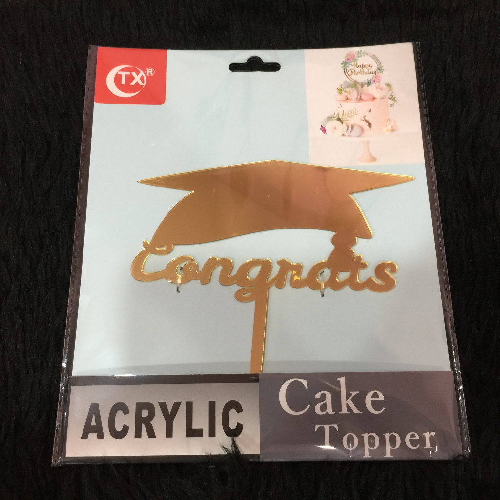 ACRYLIC CONGRATS GRADUATION CAKE TOPPER | Shopee Philippines