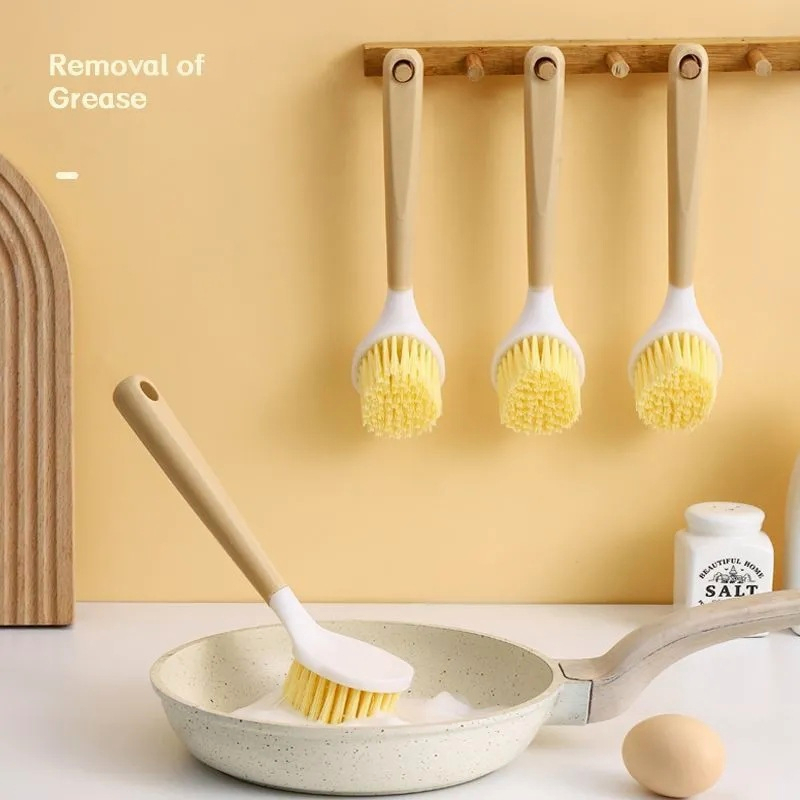 Kitchen Long Handle Pot Brush Bowl Cleaning Brush High-Temperature ...