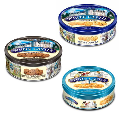White Castle Cookies/Butter/Chocolate/Vanilla Ring Cookies 105g Tin Can ...