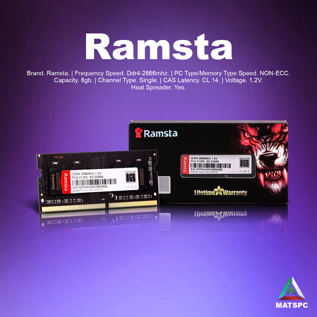 Ramsta 8gb ddr4 2666mhz Sodimm | Shopee Philippines
