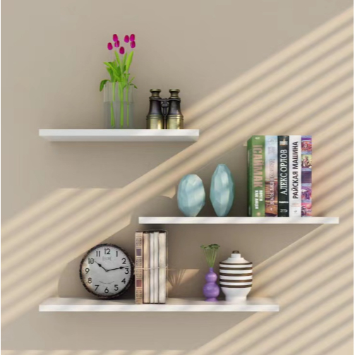 (Spot) 3 Layer Floating Wall Shelves Bookshelf Display Wall Decoration ...