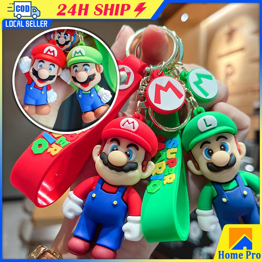 Mario Doll Keychains Creative Cartoon Pendant Car Doll Super Mario Key ...