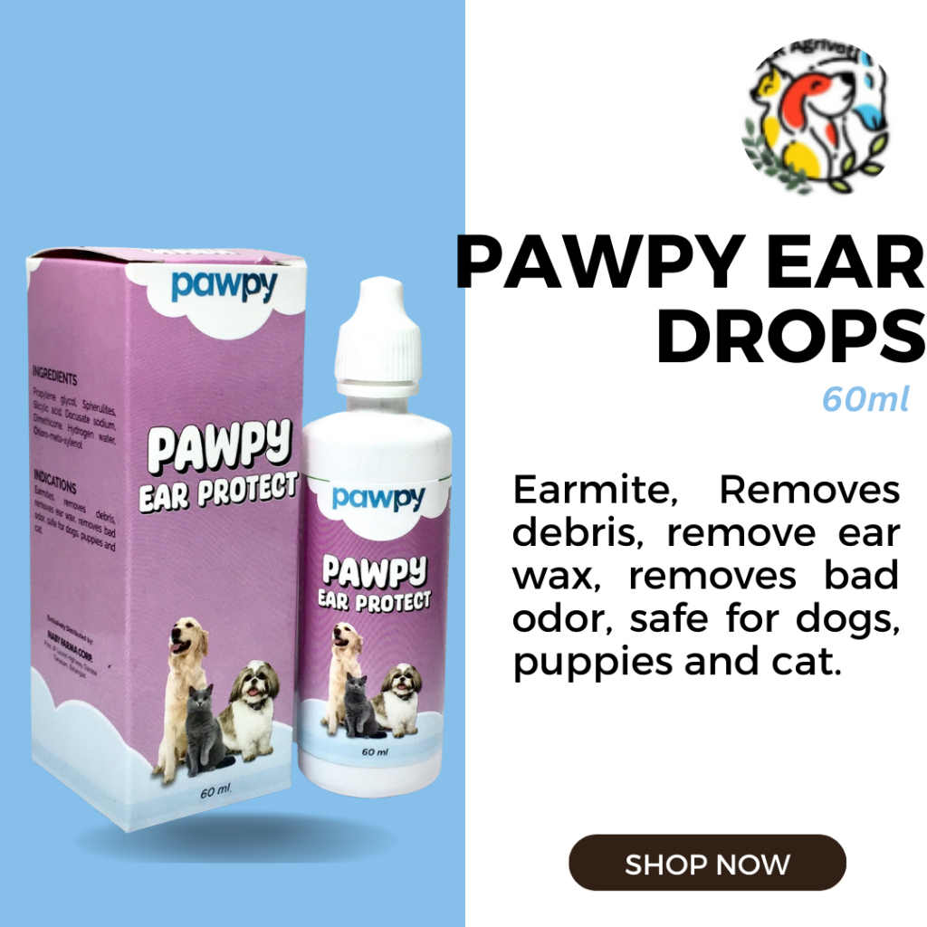 [CLR AGRIVET II] Pawpy Ear Protect 60ml for pets - Ear Drops for dog ...