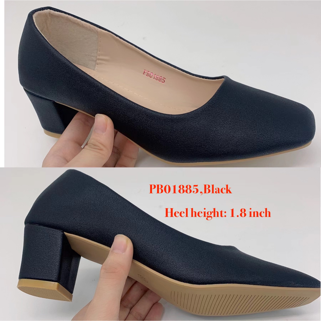 Women Block Heel Shoes Korean Style Black School Office Work White ...