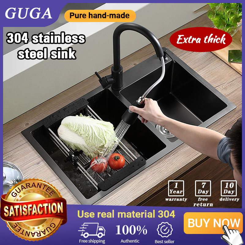 Guga Stainless Steel Sink Inlaid 3.0MM Kitchen Sink Sink Premium Black ...