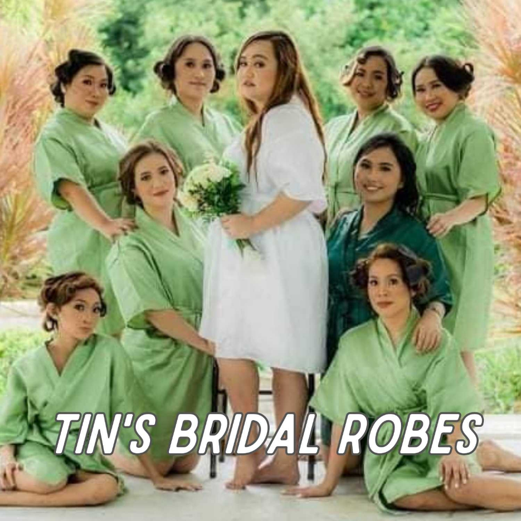 𝙏𝙞𝙣'𝙨 𝘽𝙧𝙞𝙙𝙖𝙡 𝙍𝙤𝙗𝙚 (Plain) Satin Silk Entourage for Wedding Bride Brides ...