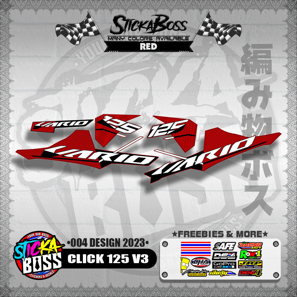 CLICK 125 V3 STOCK DECALS ( 004 DESIGN 2023 ) VARIO【WITH FREEBIES ...