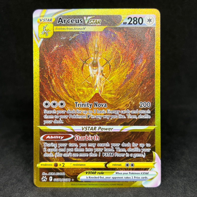 Pokemon TCG Arceus VStar Gold Full Art Ultra Rare GG70/GG70 2023 Crown ...
