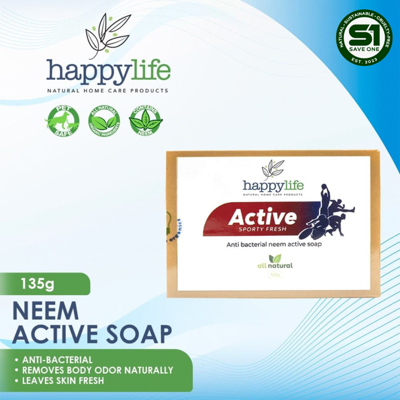 Neem Active Soap by Happy Life (135g) | Shopee Philippines