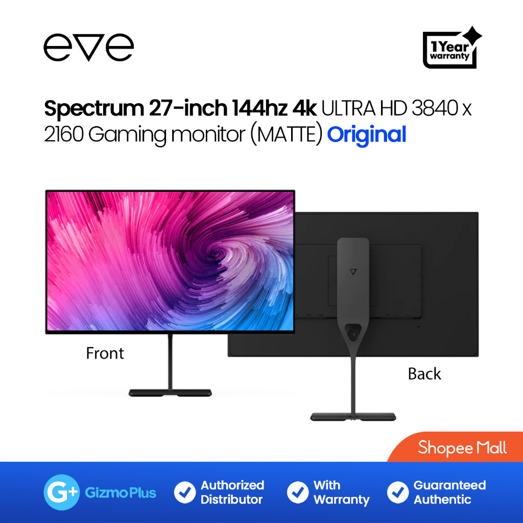 Eve Spectrum 27" 4K 144Hz Gaming Monitor IPS Monitor HD 3840 X 2160 4K ...