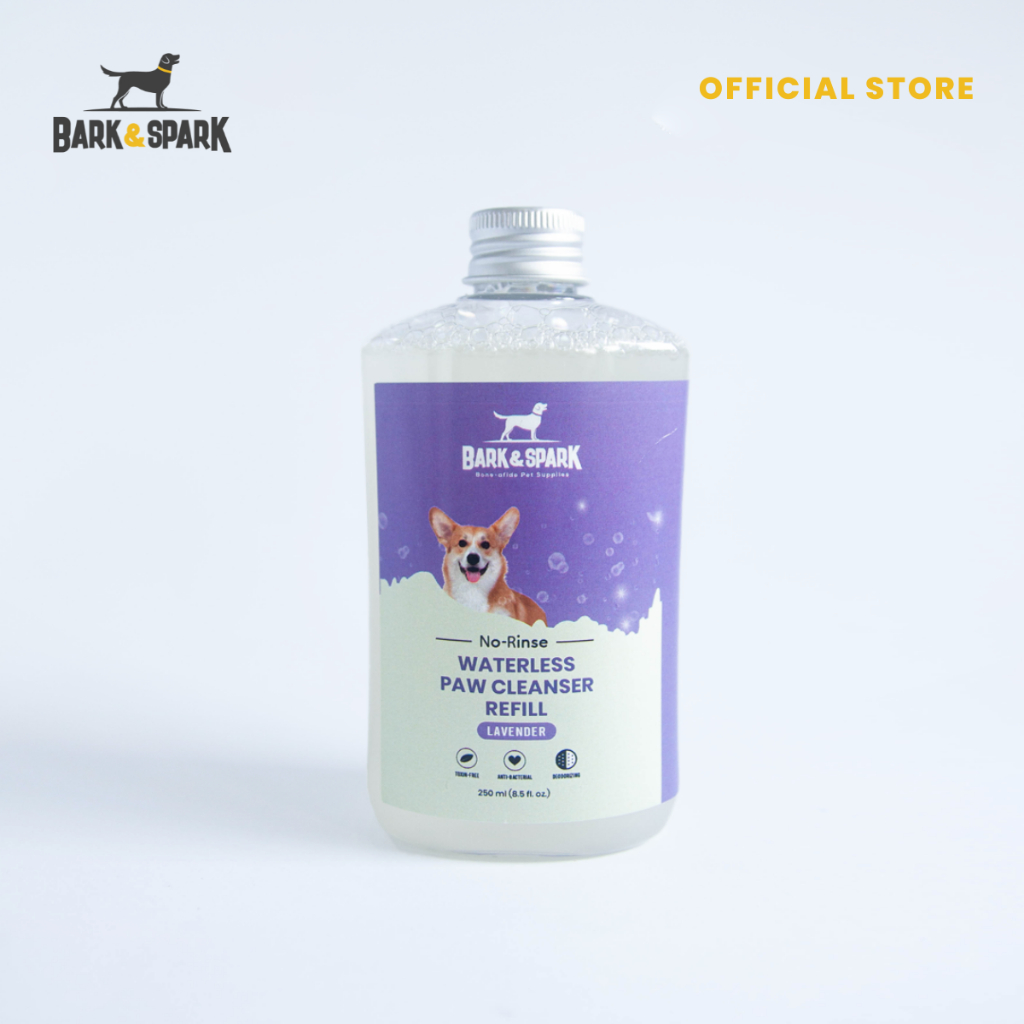 Bark & Spark Natural Paw and Bum Cleanser - No-Rinse Foam, Lavender Extract (100ml, 250ml ...