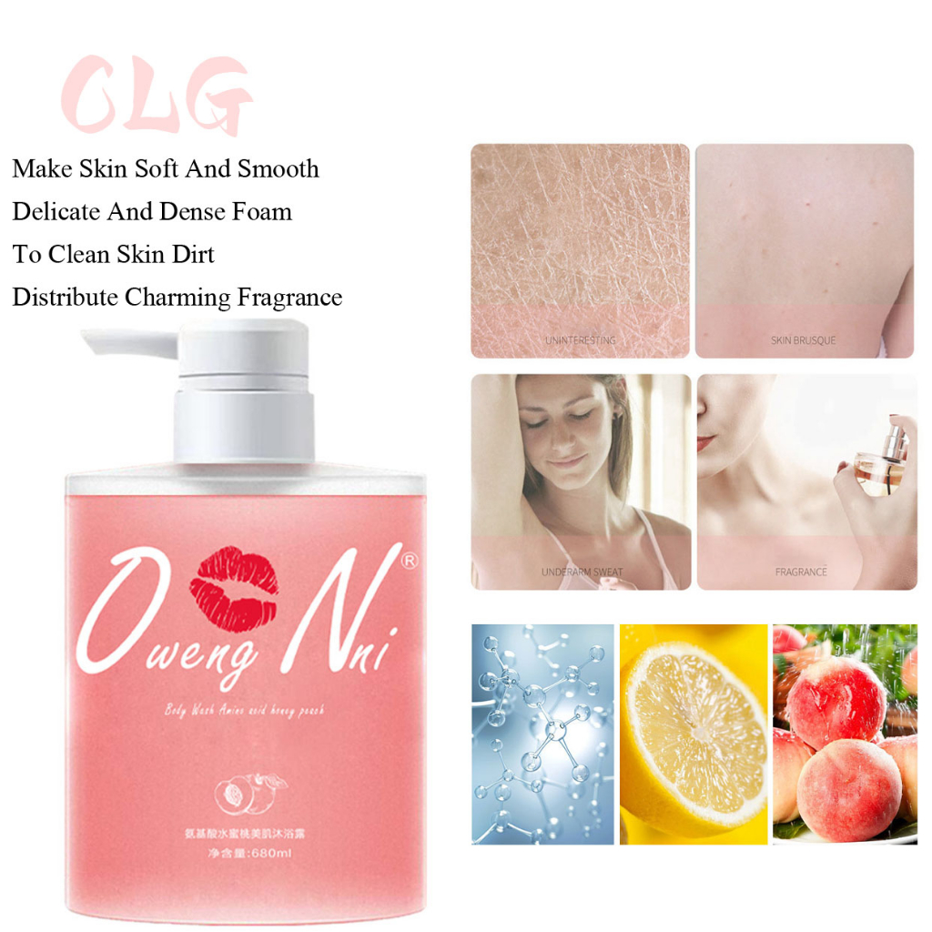 CLG Body Wash 680ml Honey Peach Amino Acid Shower Gel Niacinamide ...