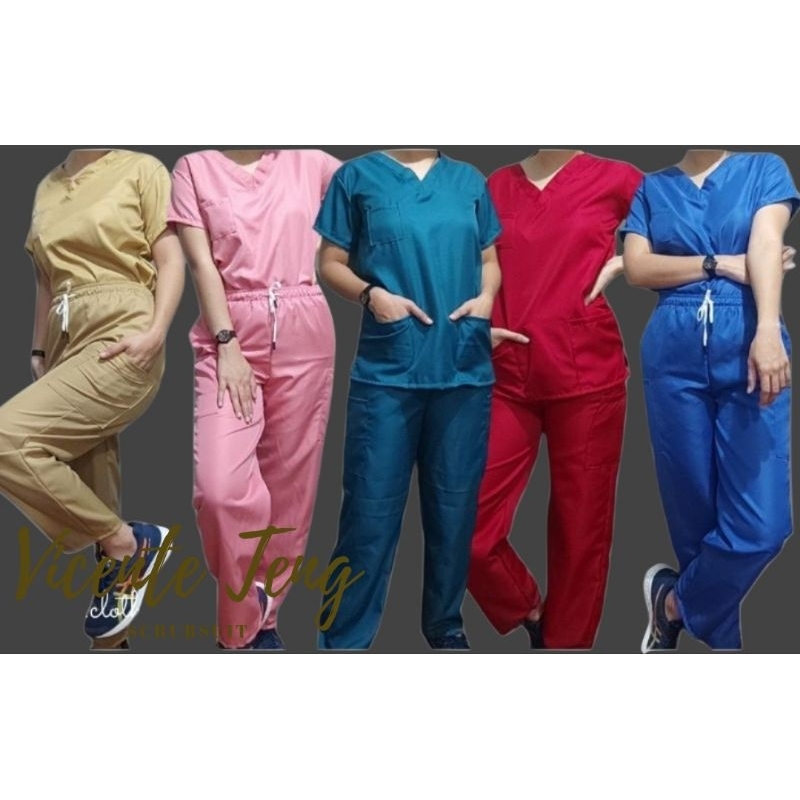 SCRUB SUIT SET PLAIN LACHOS COTTON(UNISEX) | Shopee Philippines
