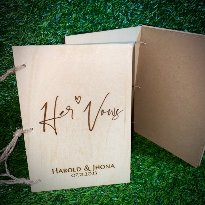 Personalized WEDDING VOWS BOOKLET (Free Laser Engrave) | Shopee Philippines