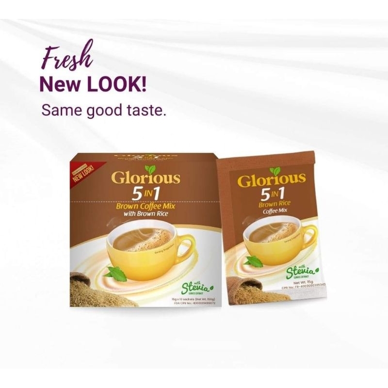 GLORIOUS BROWN RICE 5IN1 COFFEE MIX | Shopee Philippines