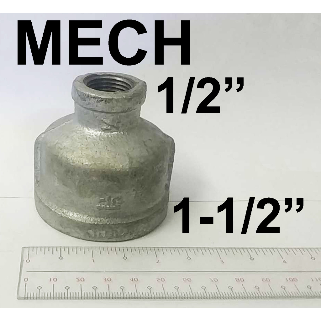 MECH GI BELL REDUCER 1-1/2" X 1/2" SCH40 THREADED SCREW TYPE COUPLING ...