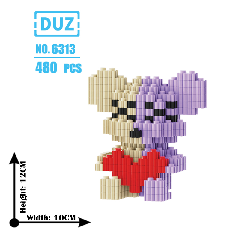 【DUZ】Bear Blocks Building Blocks Cartoon Series Educational Toys Kaws ...