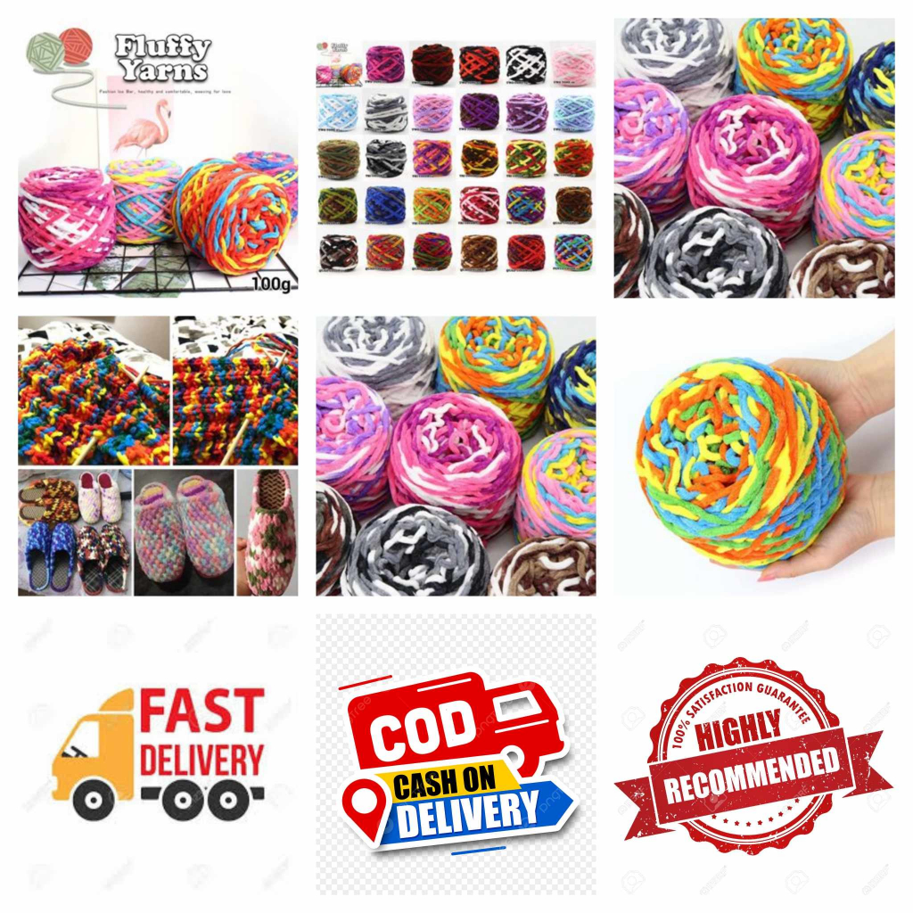 RRRIR Multi-Color fluffy yarn, Cashmere Wool Yarn Tri Color and Quad ...