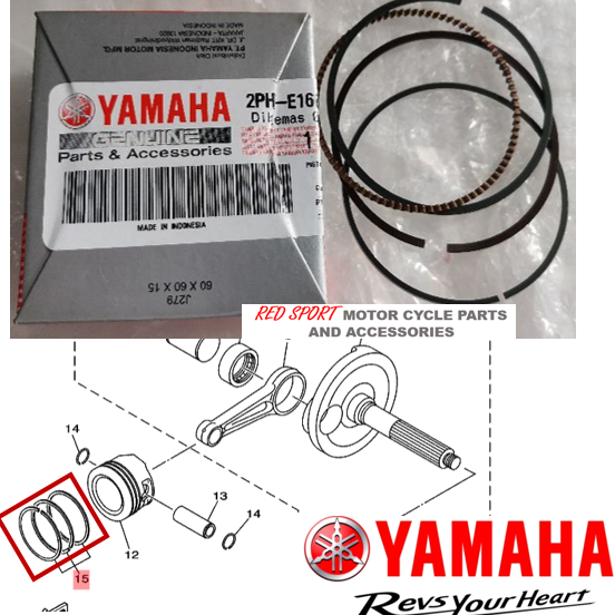 PISTON RING SET for MIO I 125 / MIO SOUL I 125 YAMAHA GENUINE PARTS ...