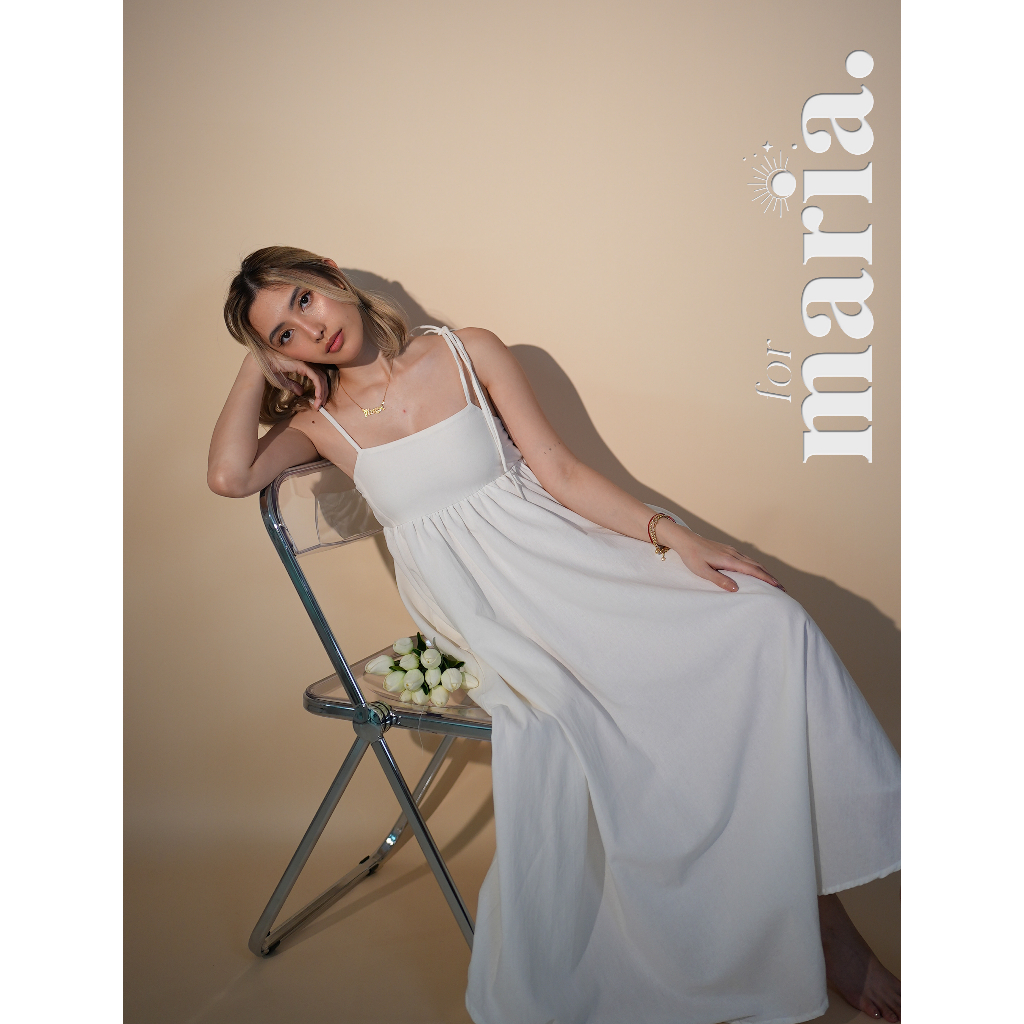MARIA Long Linen Dress | Shopee Philippines