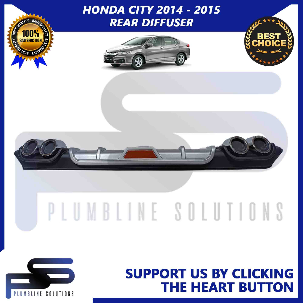 Honda City 2014 2015 OEM Rear Diffuser Chrome Exhaust Bumper | Shopee ...