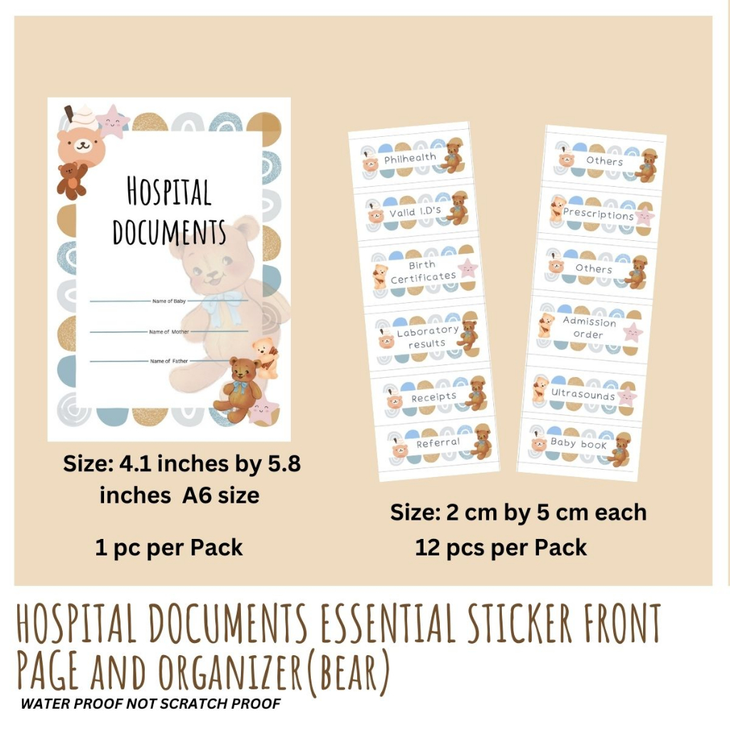 baby, mommy and hospital document essential sticker labels | Shopee ...