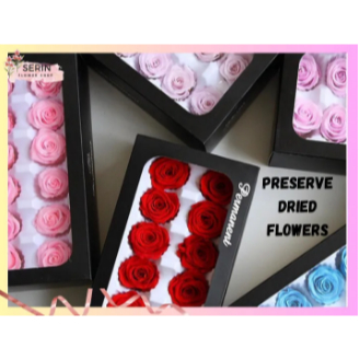 3-4CM/12pcs,Preserved Rose flower gift box,Valentines Day Gift box Favor,Eternal Rose Heads for ...
