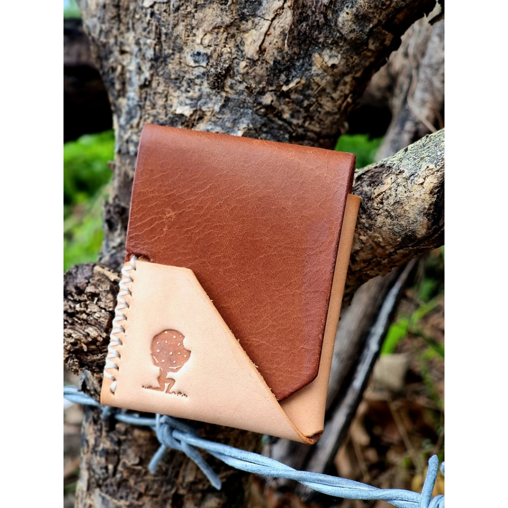 Deconstructed Leather Wallet Open Sea Leather Houbei Mini EDC ...