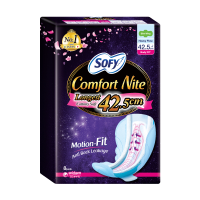 Sofy Comfort Nite Cottony Soft Body Fit Night 42.5cm 8 pads per pack | Shopee Philippines