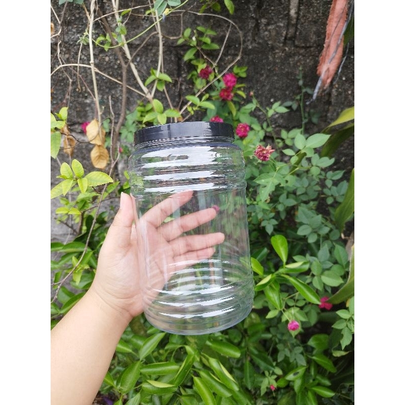Alkansya transparent clear plastic jar no stickers coins bank | Shopee ...