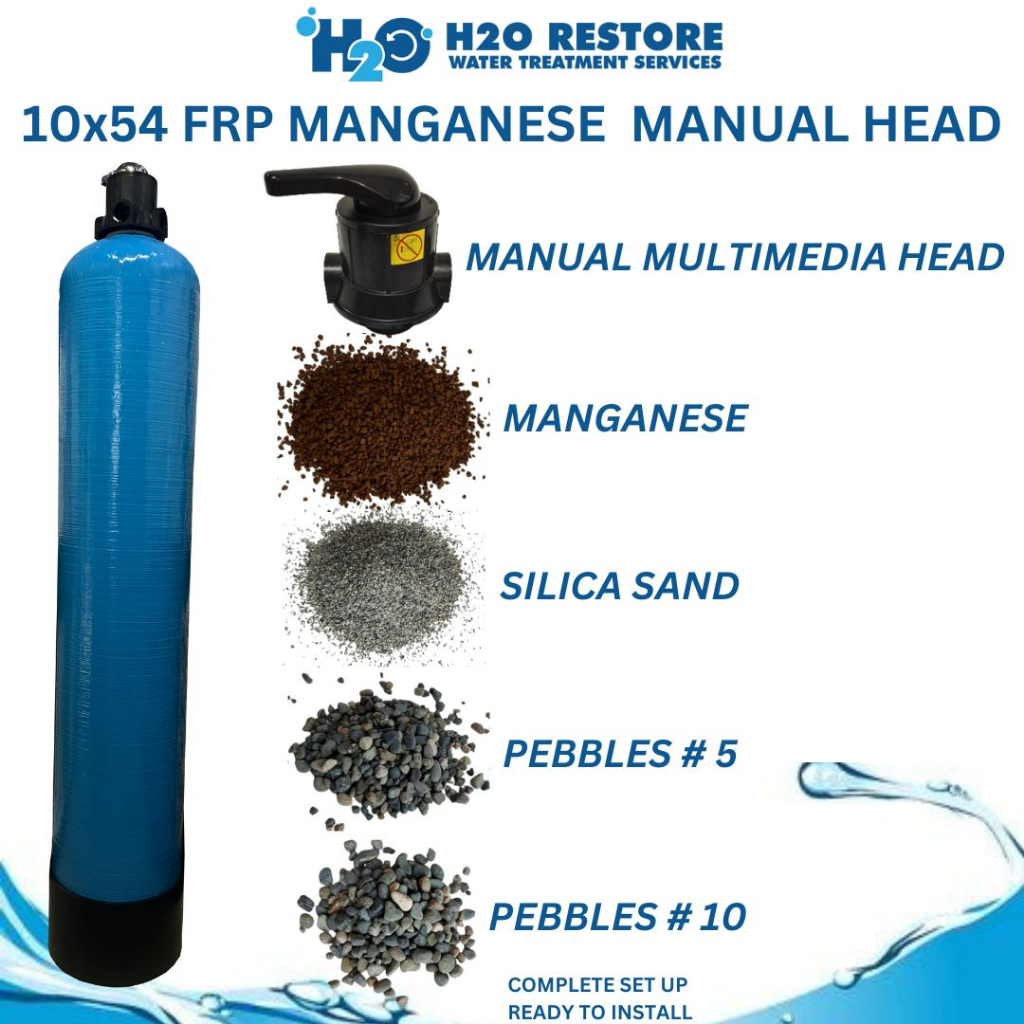 FRP 10 x 54 Manganese Water Filter with Manual Head for Whole House ...