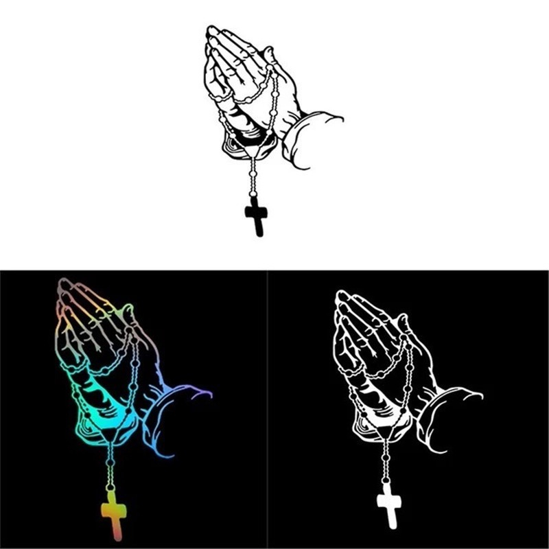 1Pc Car Prayer Gesture Laser Sticker God Jesus Christ Personalized ...