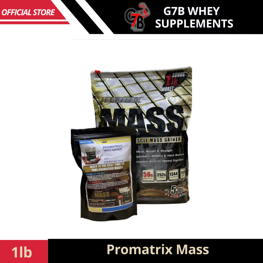 Promatrix Mass,1lb 56g protein 252g carbs 1344 calories 25000mg total ...