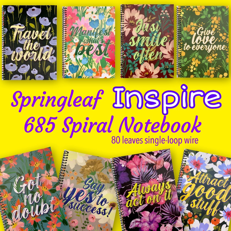 Springleaf 685 Spiral Notebook INSPIRE 80 leaves Single-loop wire ...