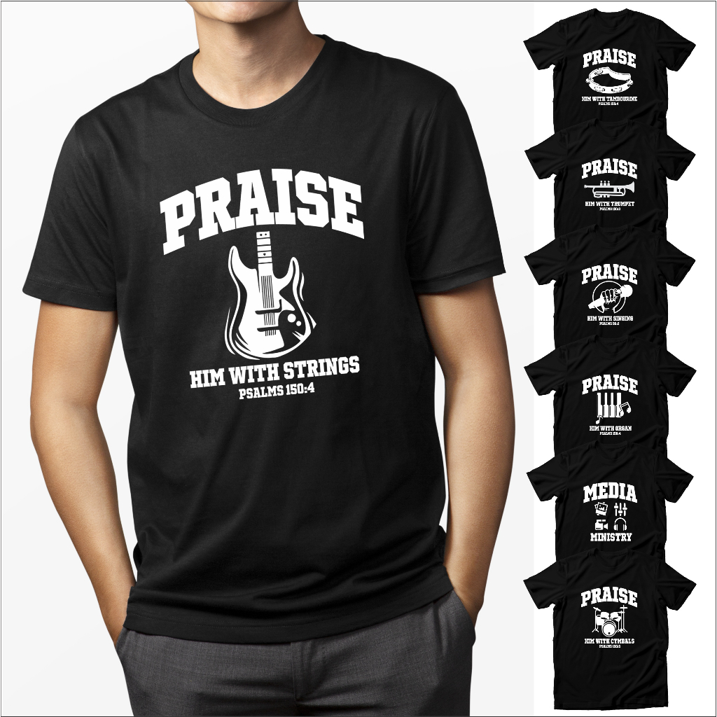 BFA Bible Verse Christian T Shirt BLACK MUSIC TEAM Cotton Spandex ...