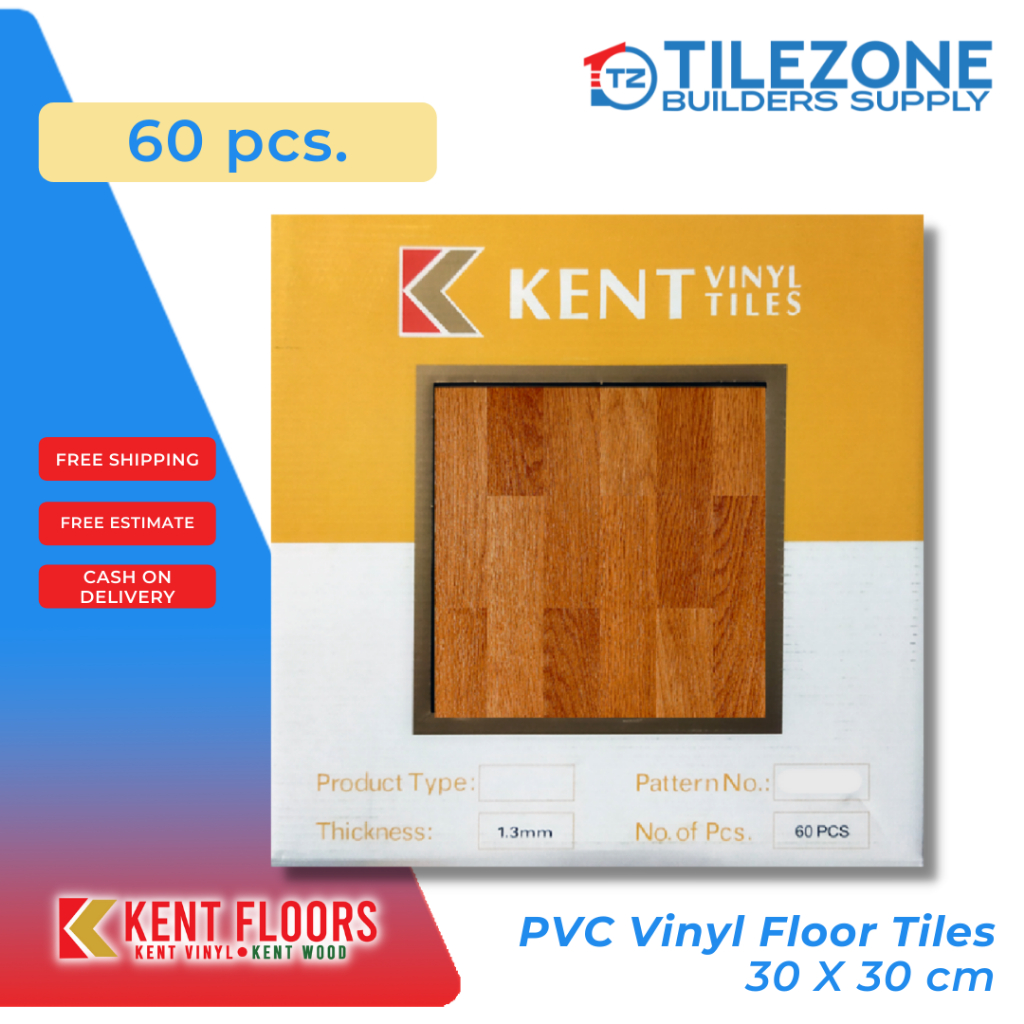 60 pcs. Kent Floors PVC Vinyl Flooring - 30 x 30 cm 1.3 mm thickness ...