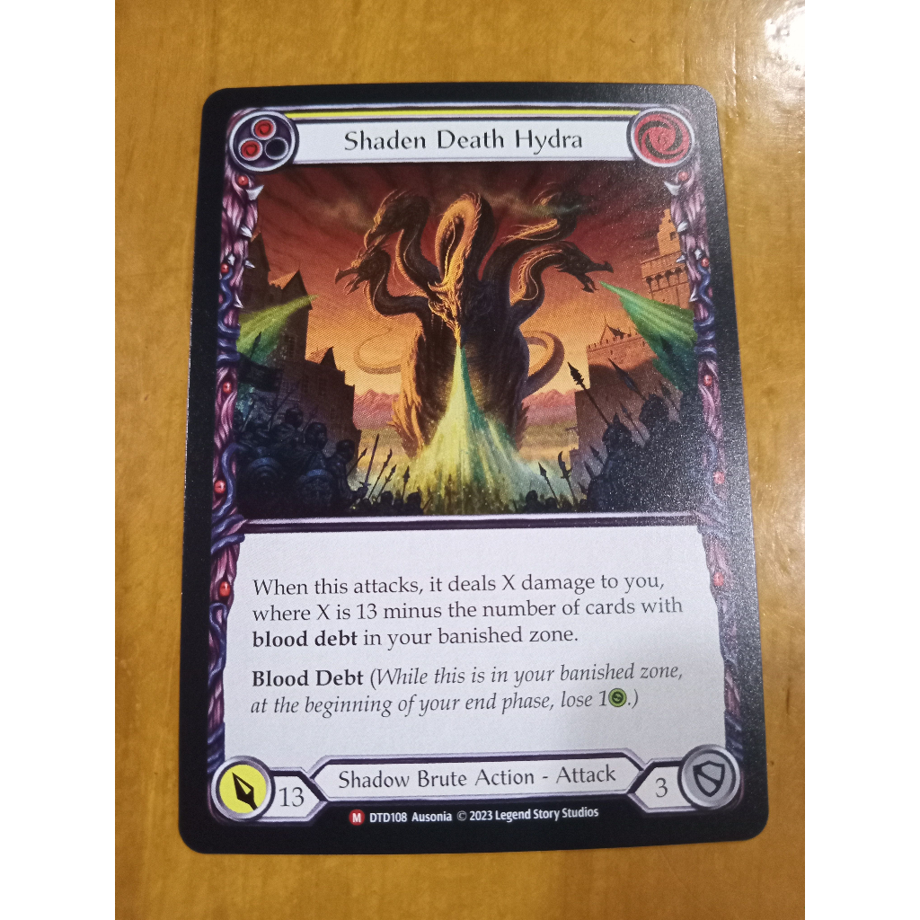 FAB Shaden Death Hydra Majestic Dusk till Dawn Flesh and Blood TCG ...