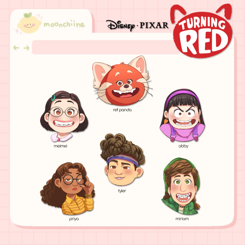 moonchiine | Disney Pixar Turning Red Waterproof Stickers / Sticker ...