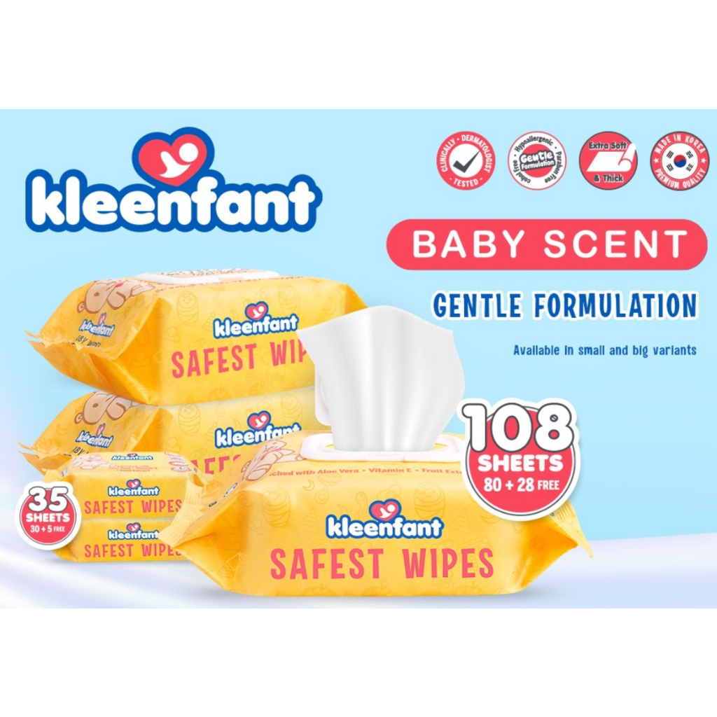 TFL Kleenfant Unscented Baby Scent Scented Baby Wipes Alcohol Free ...