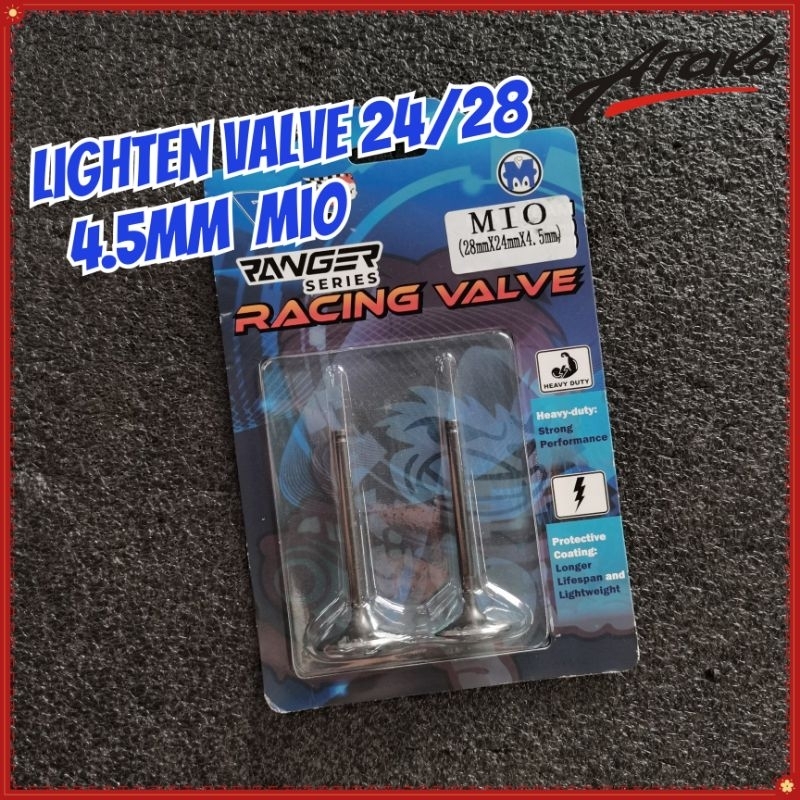 RACING MONKEY LIGHTEN VALVES 3ANGLE 28/24 4.5MM 5MM MIO SPORTY | Shopee ...